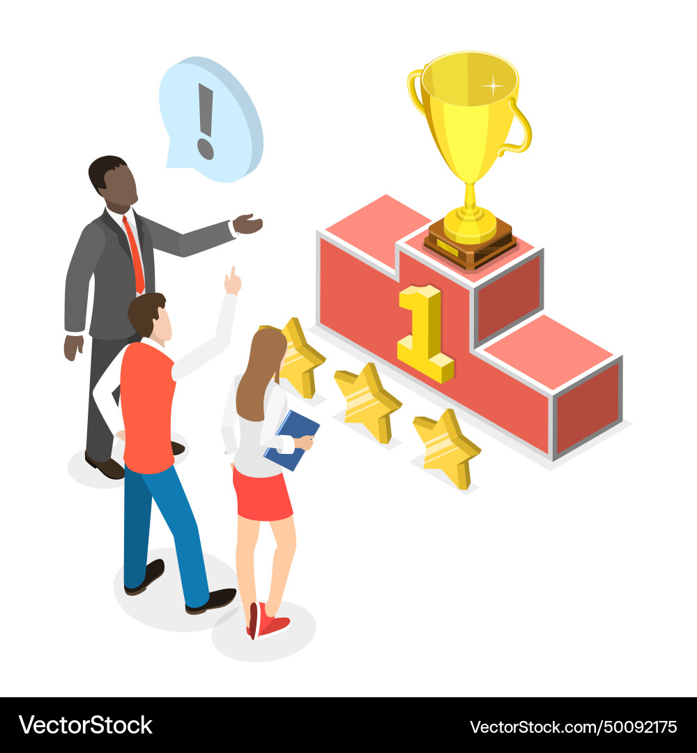 3d isometric flat of business Royalty Free Vector Image