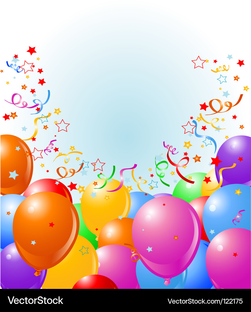 Balloons border Royalty Free Vector Image - VectorStock