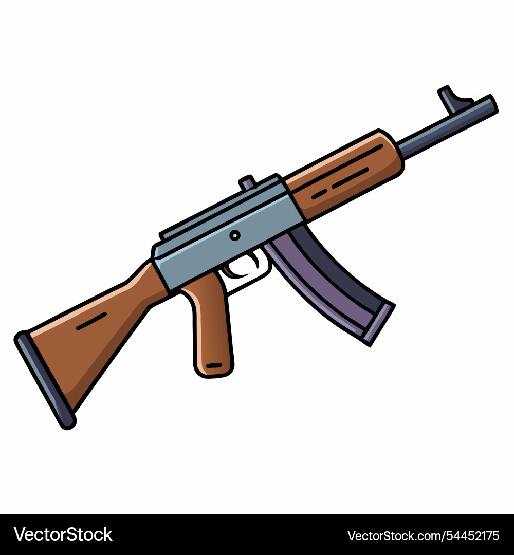 Firearms flat style isolated white background Vector Image
