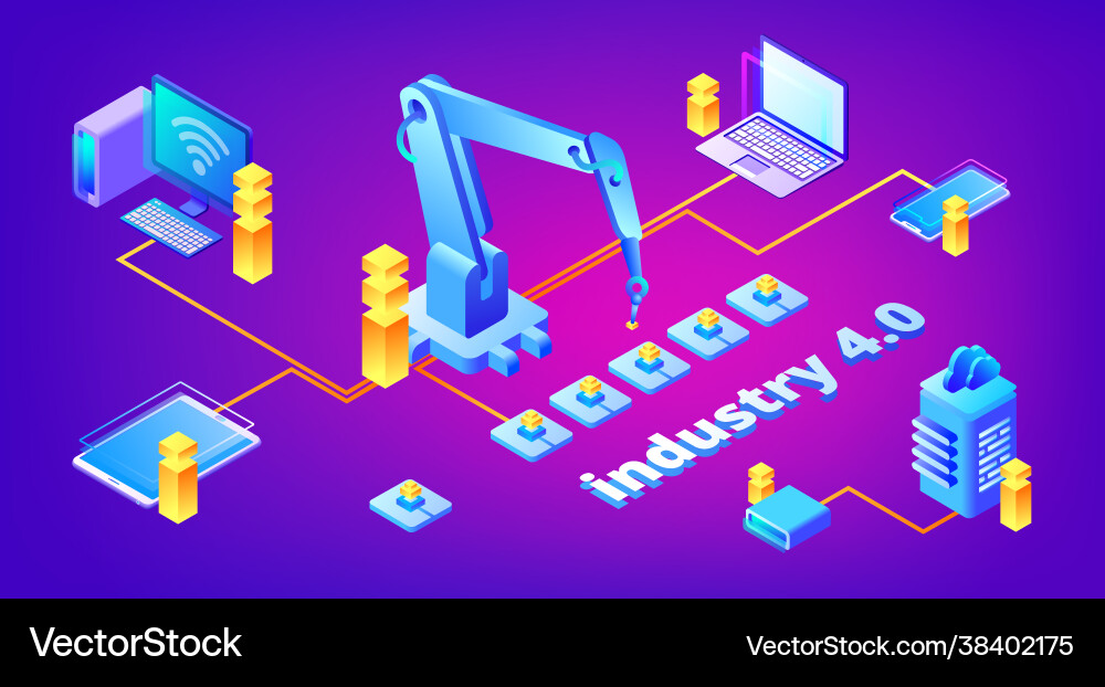 Industry 40 technology Royalty Free Vector Image