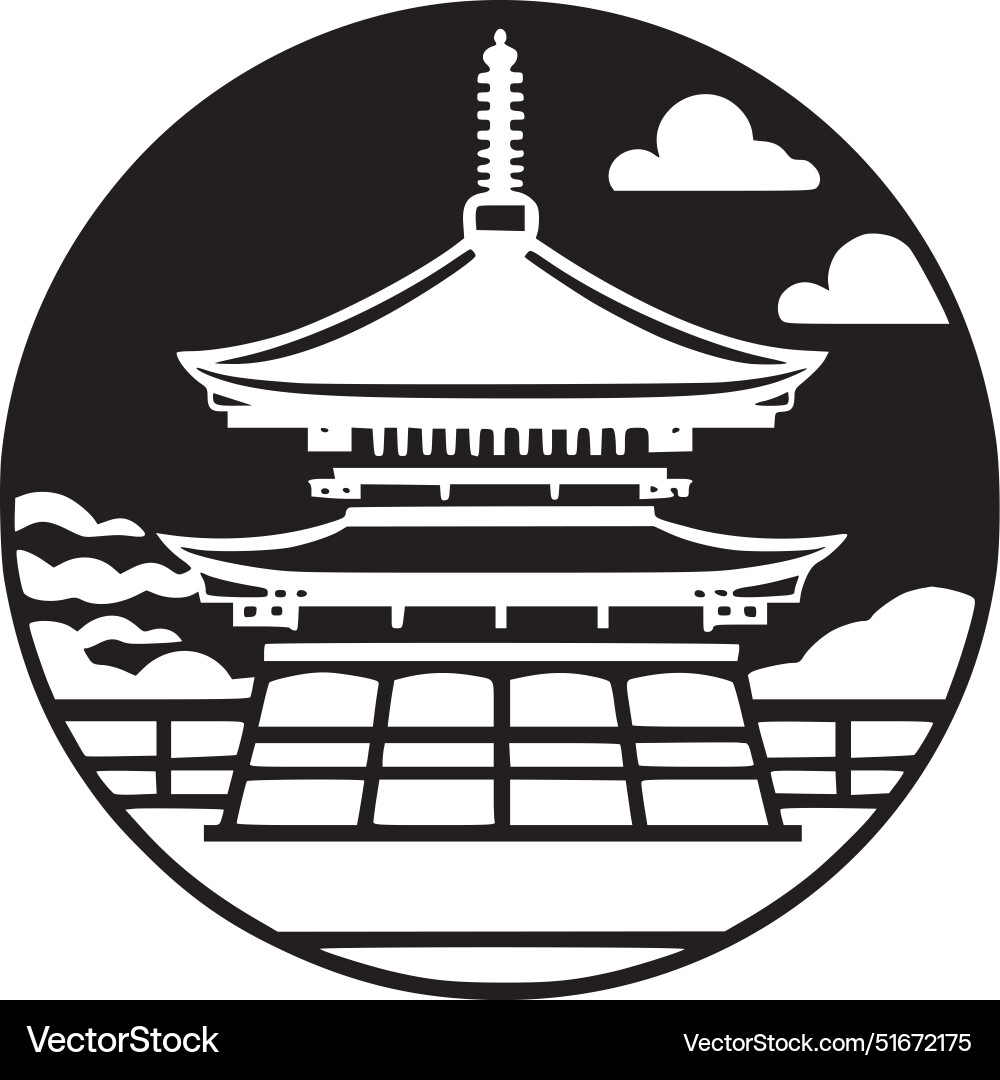 Japan - minimalist and flat logo Royalty Free Vector Image
