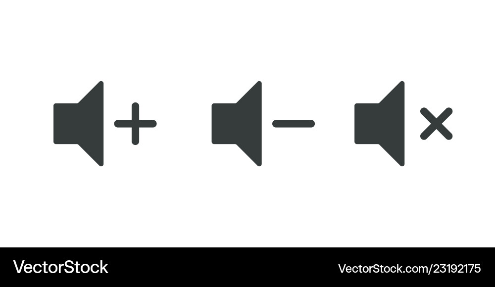 Sound volume control icons music and video player Vector Image