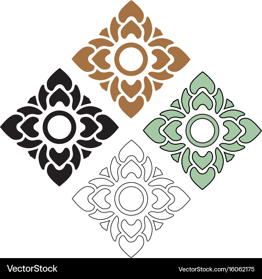 Thai Floral Pattern Royalty Free Vector Image - VectorStock