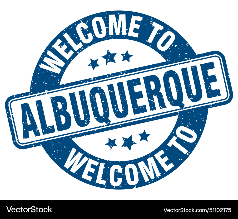 Welcome to albuquerque stamp round Royalty Free Vector Image