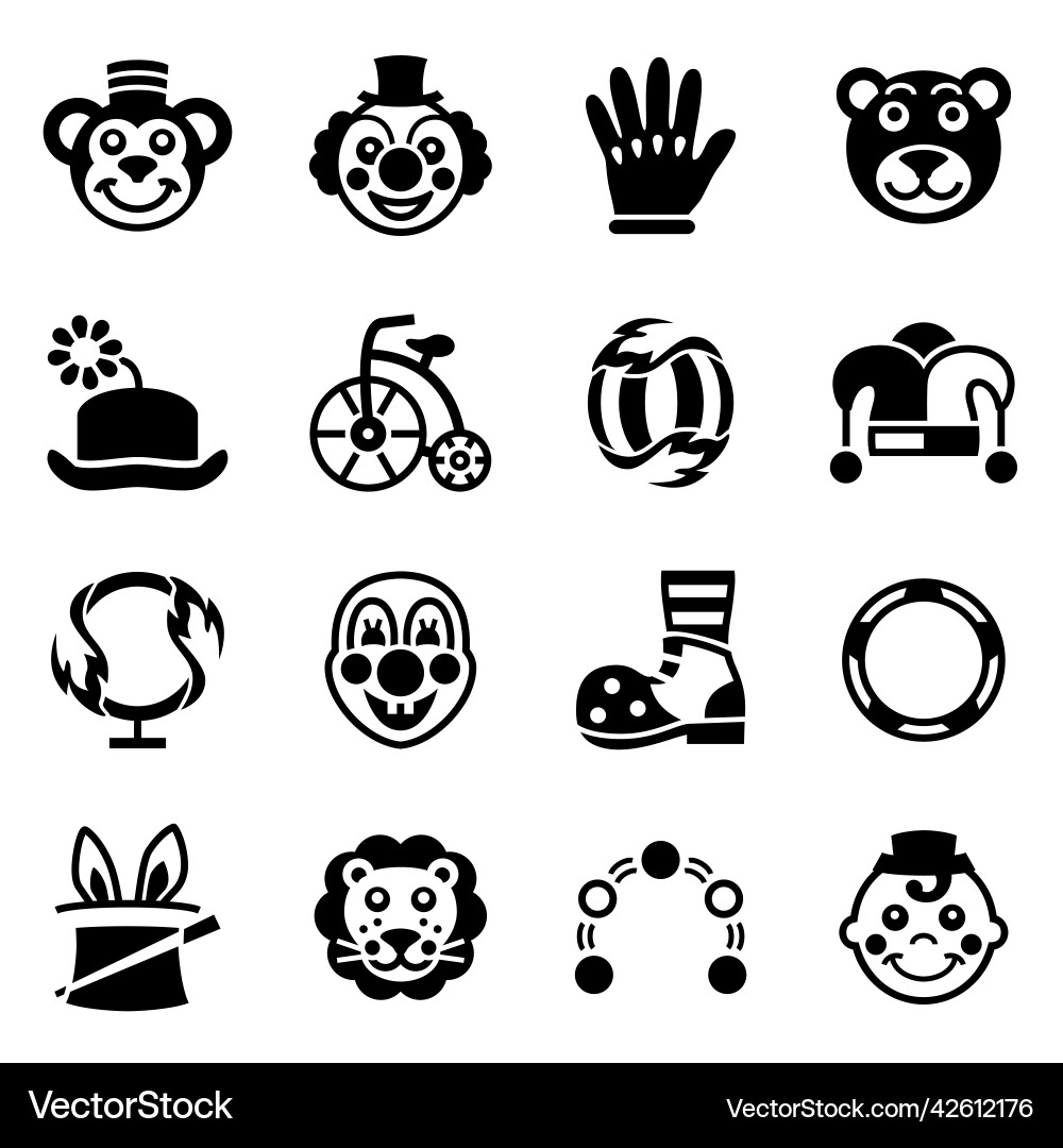 Circus icon set Royalty Free Vector Image - VectorStock