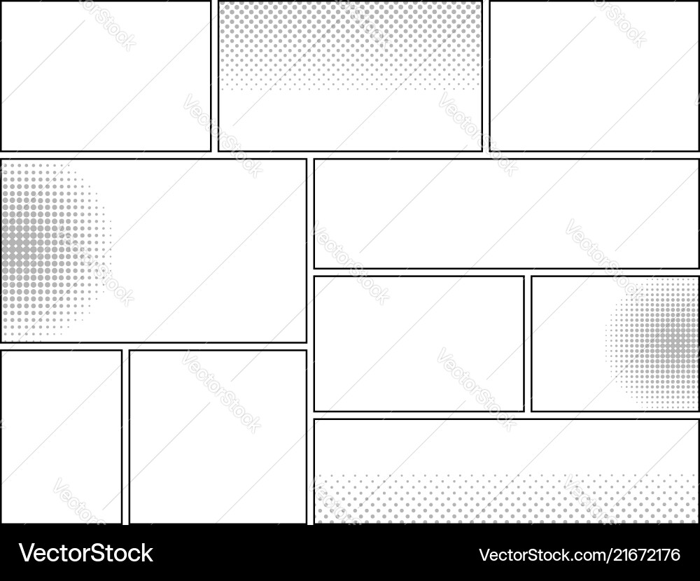 Comic book page blank template Royalty Free Vector Image