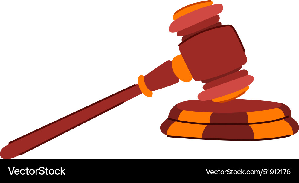 Court judge hammer cartoon Royalty Free Vector Image