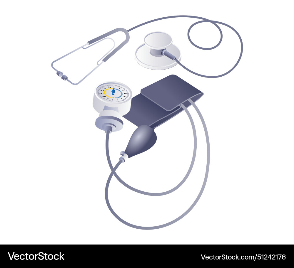 Doctor tools and blood pressure technology Vector Image
