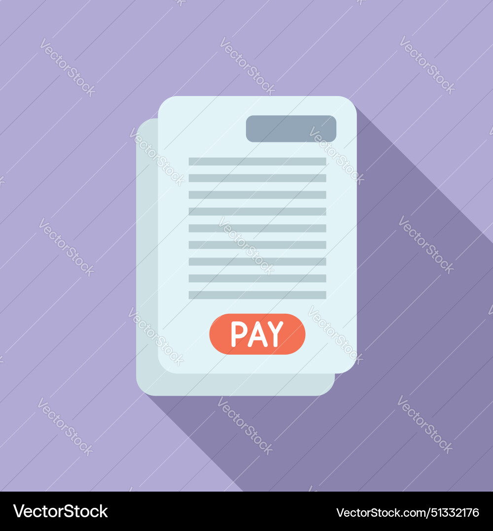 Flat design of payment document icon Royalty Free Vector