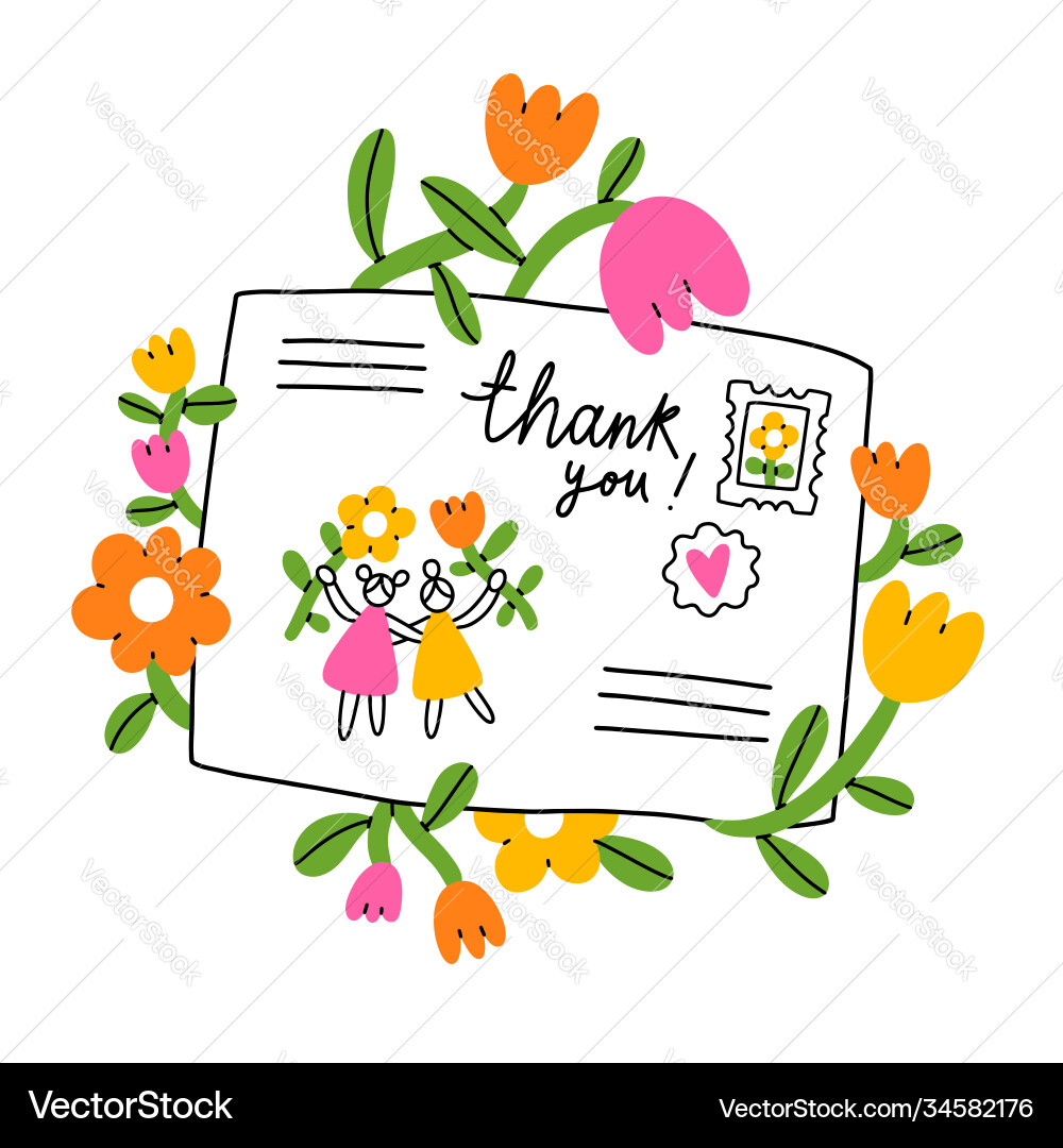 Letter for a friend cartoon envelope Royalty Free Vector