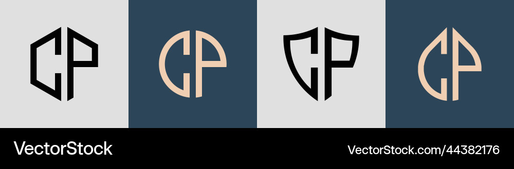 Modern CP Initial Logo Bundle - Elegant Monogram Vector Image