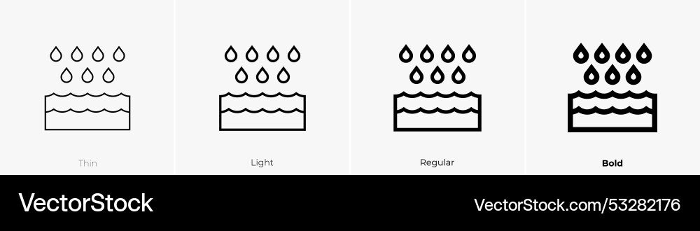 Precipitation icon thin light regular and bold Vector Image