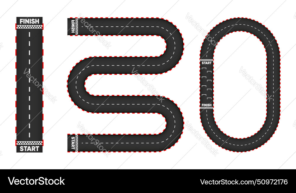 Race track start and finish line racing Royalty Free Vector