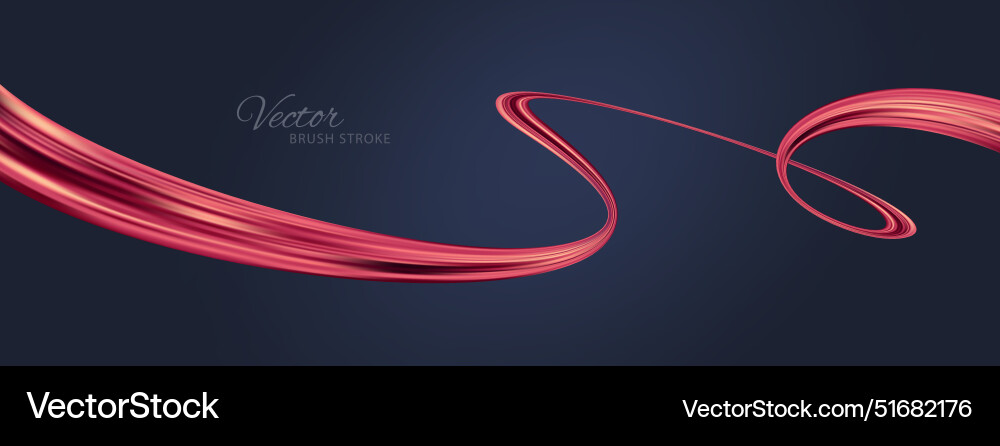 Red flow wave paint brush stroke design Royalty Free Vector