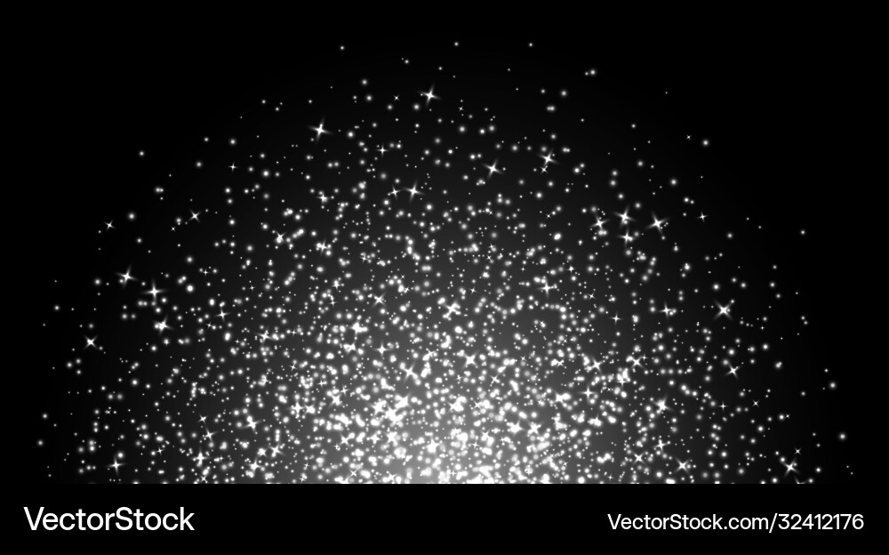 Silver sparkles abstract luminous particles Vector Image