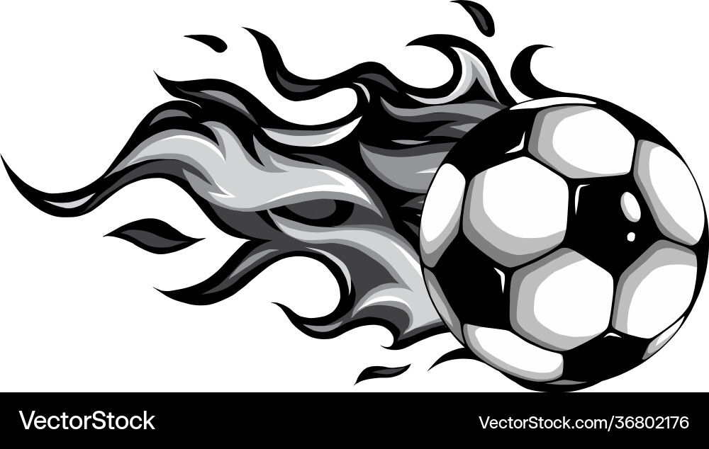 Soccer ball on fire design Royalty Free Vector Image