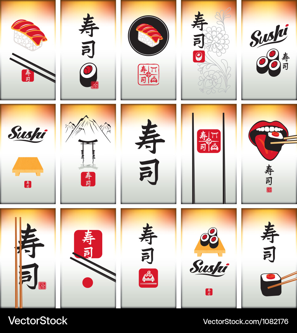 Sushi card Royalty Free Vector Image - VectorStock