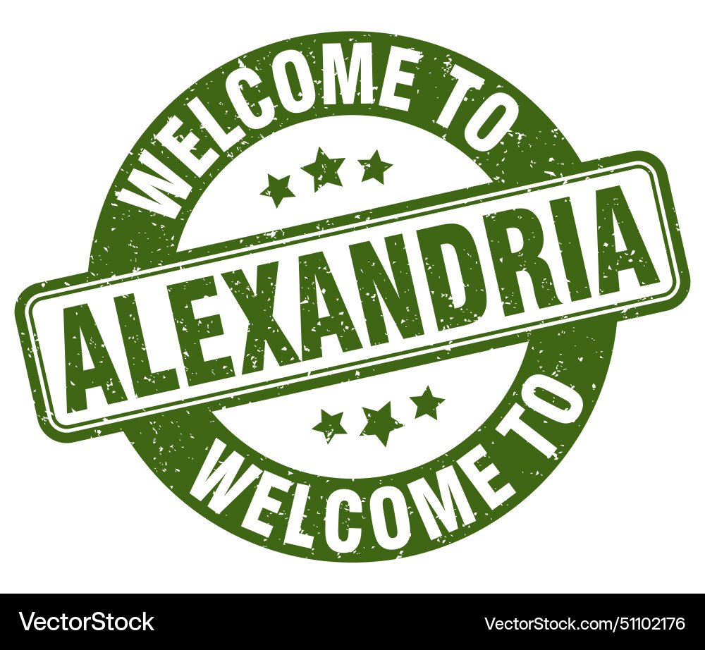 Welcome to alexandria stamp round sign Royalty Free Vector