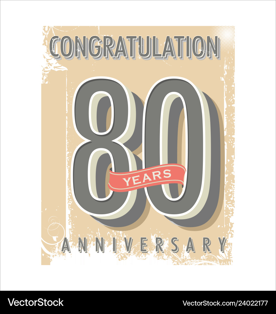 Anniversary banner collection 80 years Royalty Free Vector