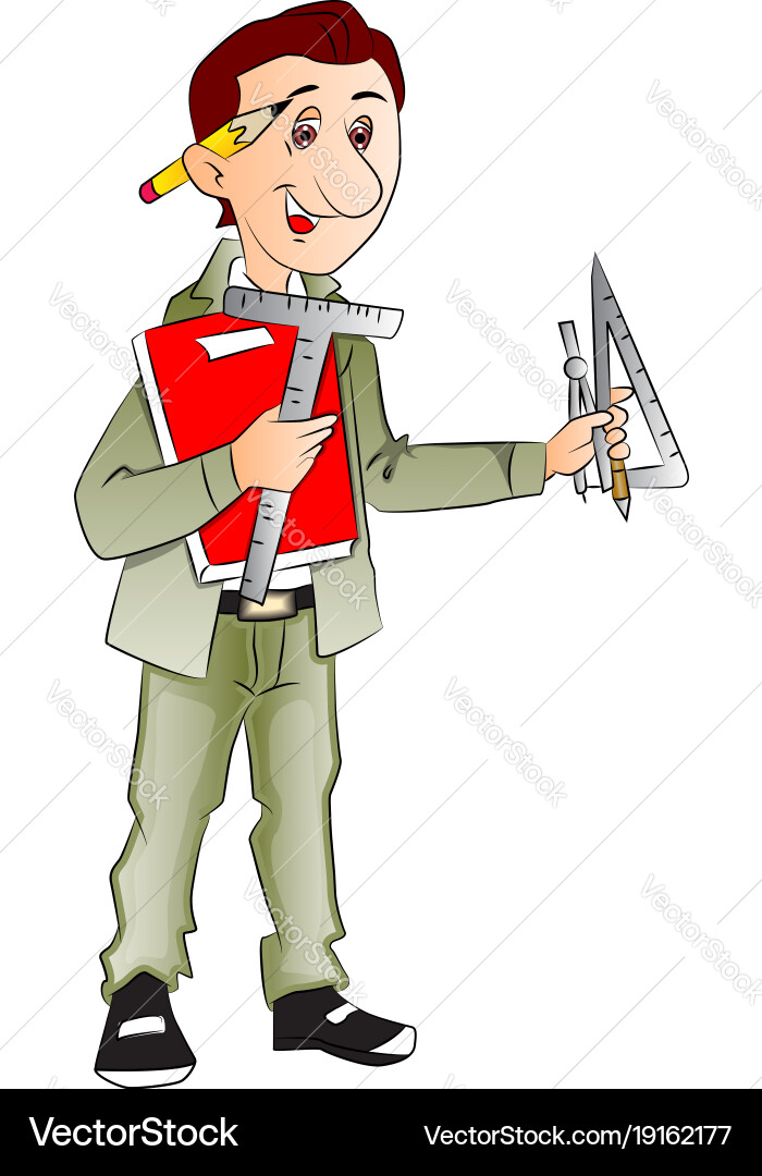 Architect with Drafting Tools Royalty Free Vector Image