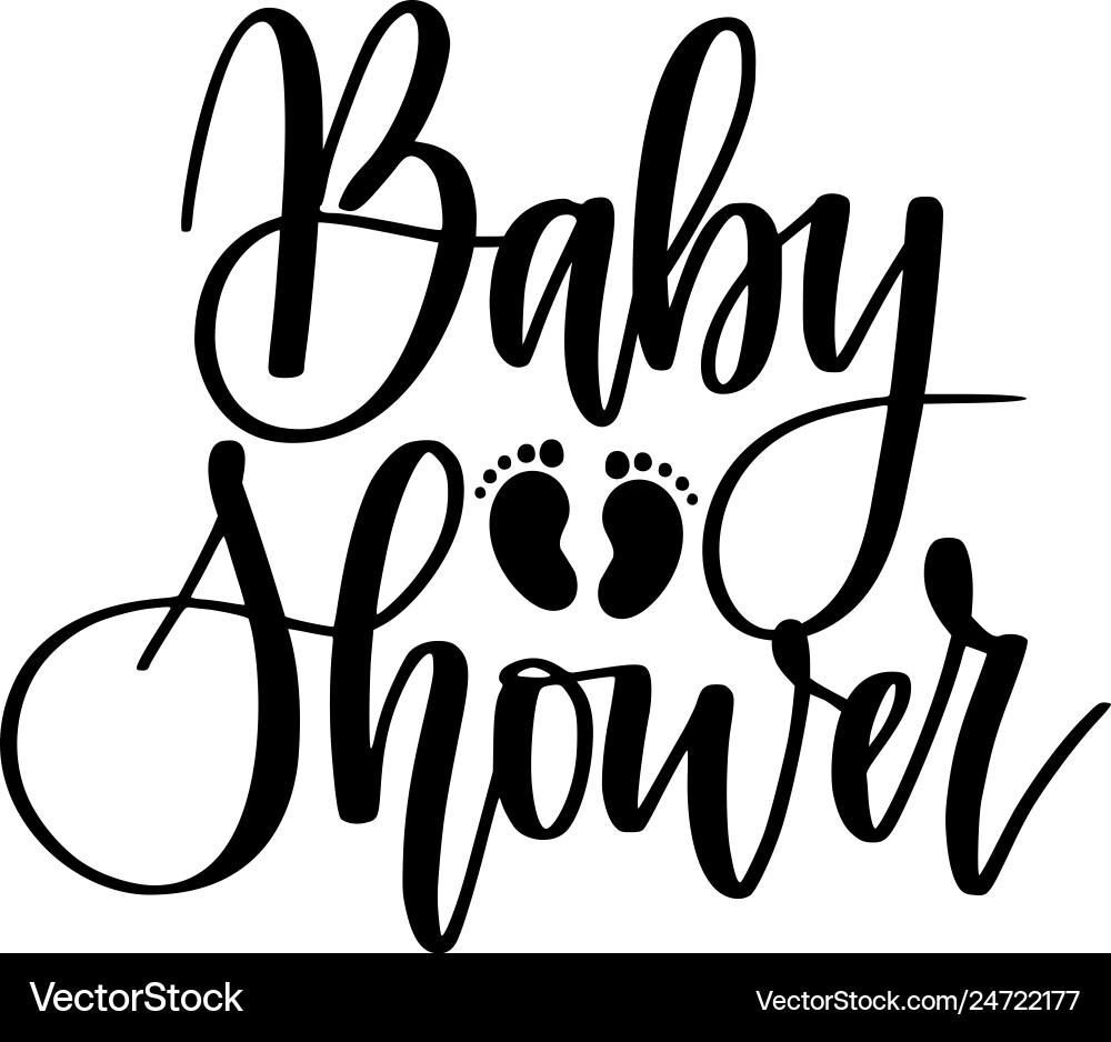Baby Shower Word Calligraphy Welcome Baby Lettering Inscription For