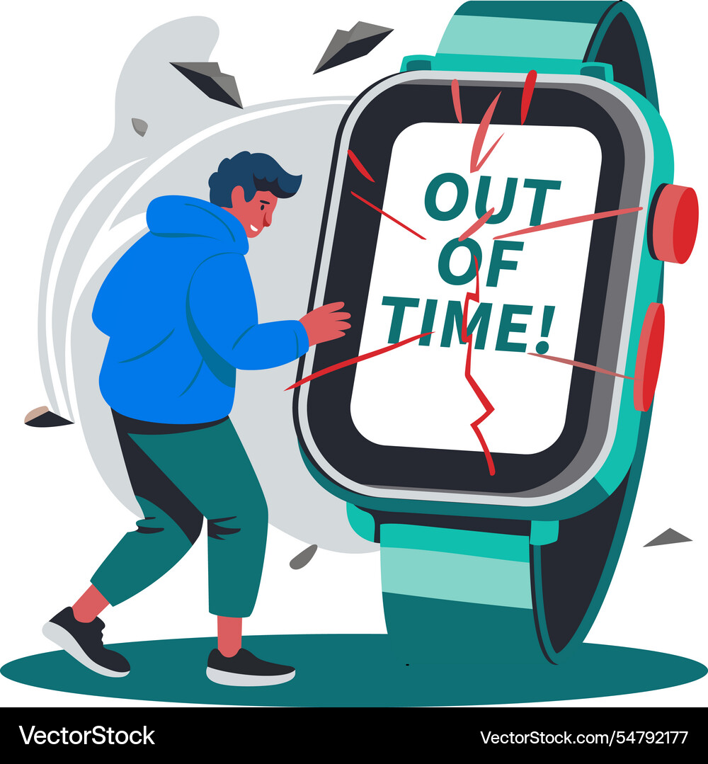 Broken watch Royalty Free Vector Image - VectorStock