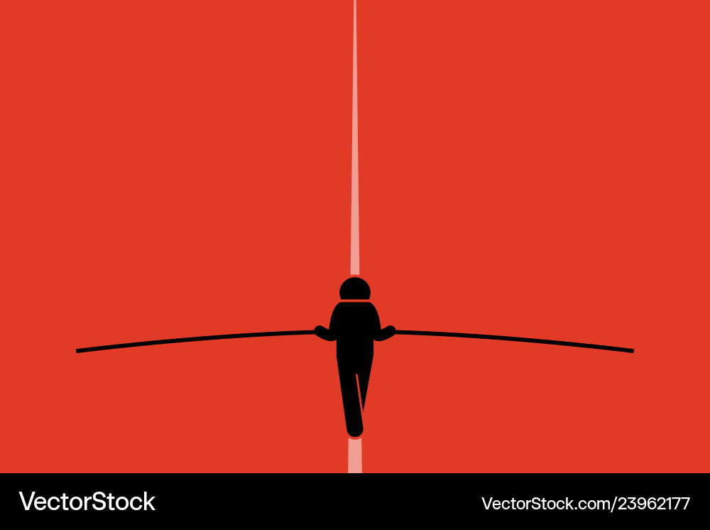 Daredevil auf einem Tightrope Lizenzfreies Vektorbild