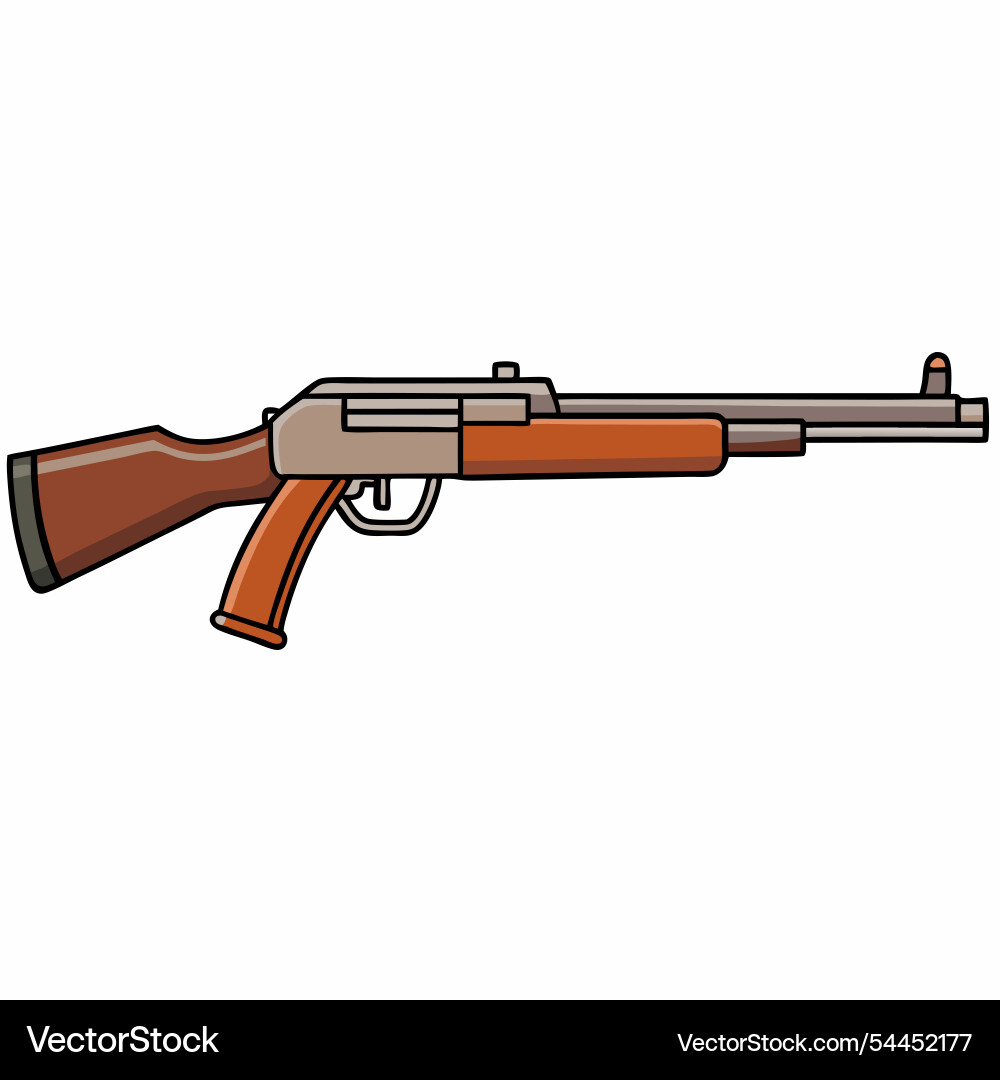 Firearms flat style isolated white background Vector Image