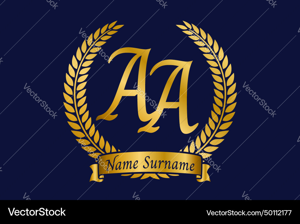 Initial letter a and aa monogram logo design Vector Image