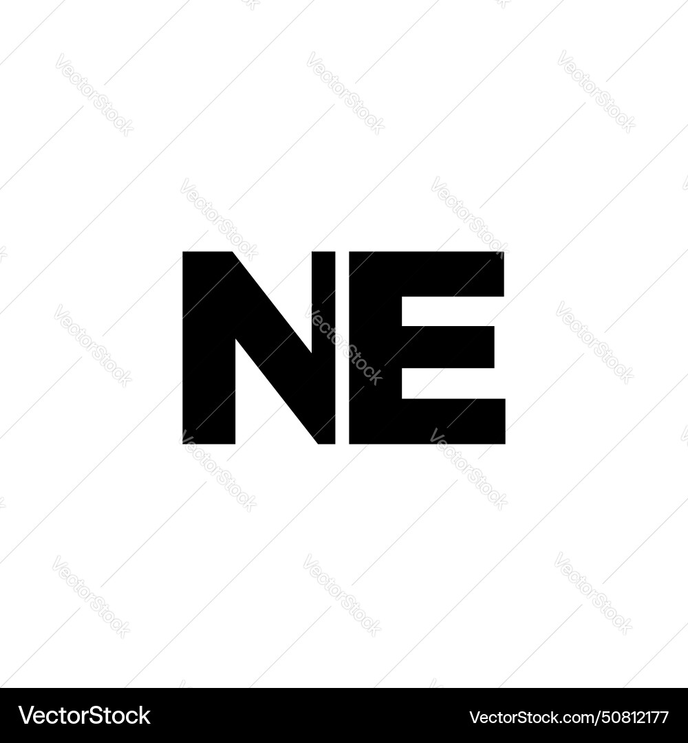 Letter n and e ne logo design template minimal Vector Image