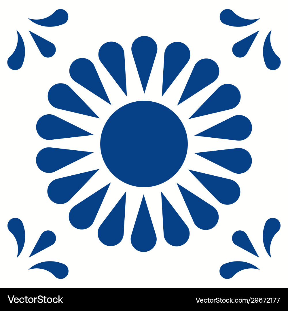 Mexican talavera tile pattern ornament Royalty Free Vector