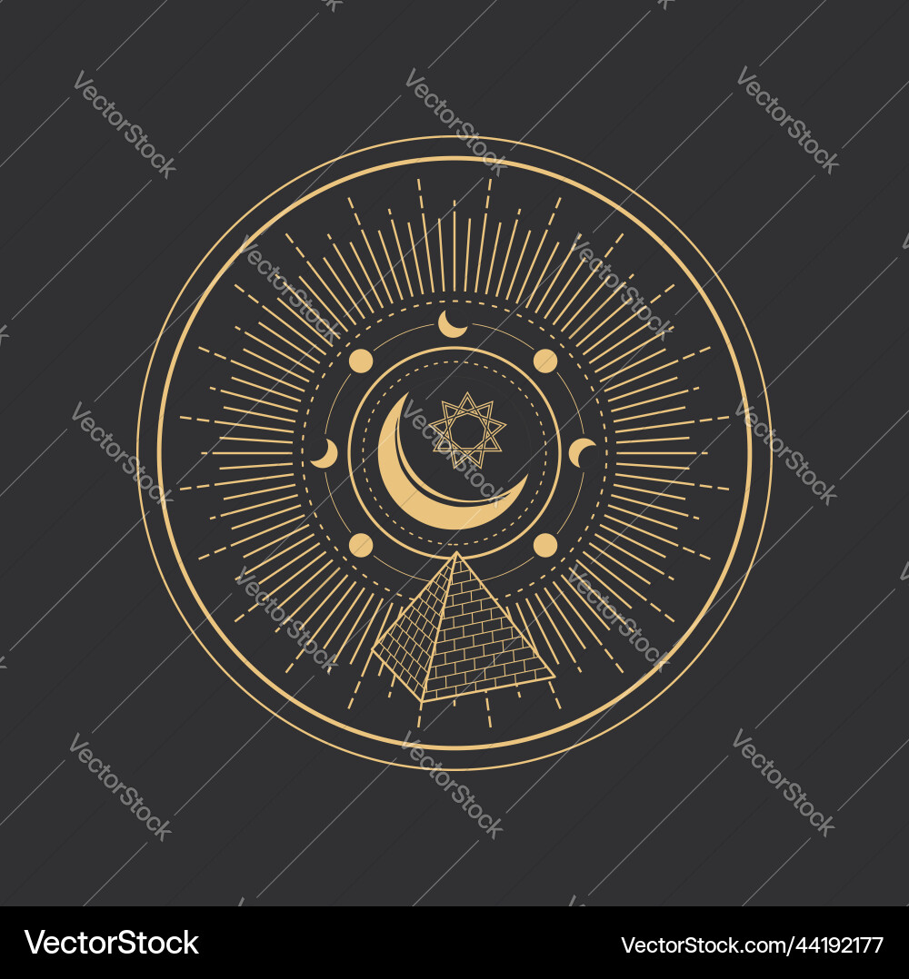 Occult symbol esoteric tarot freemason pyramid Vector Image
