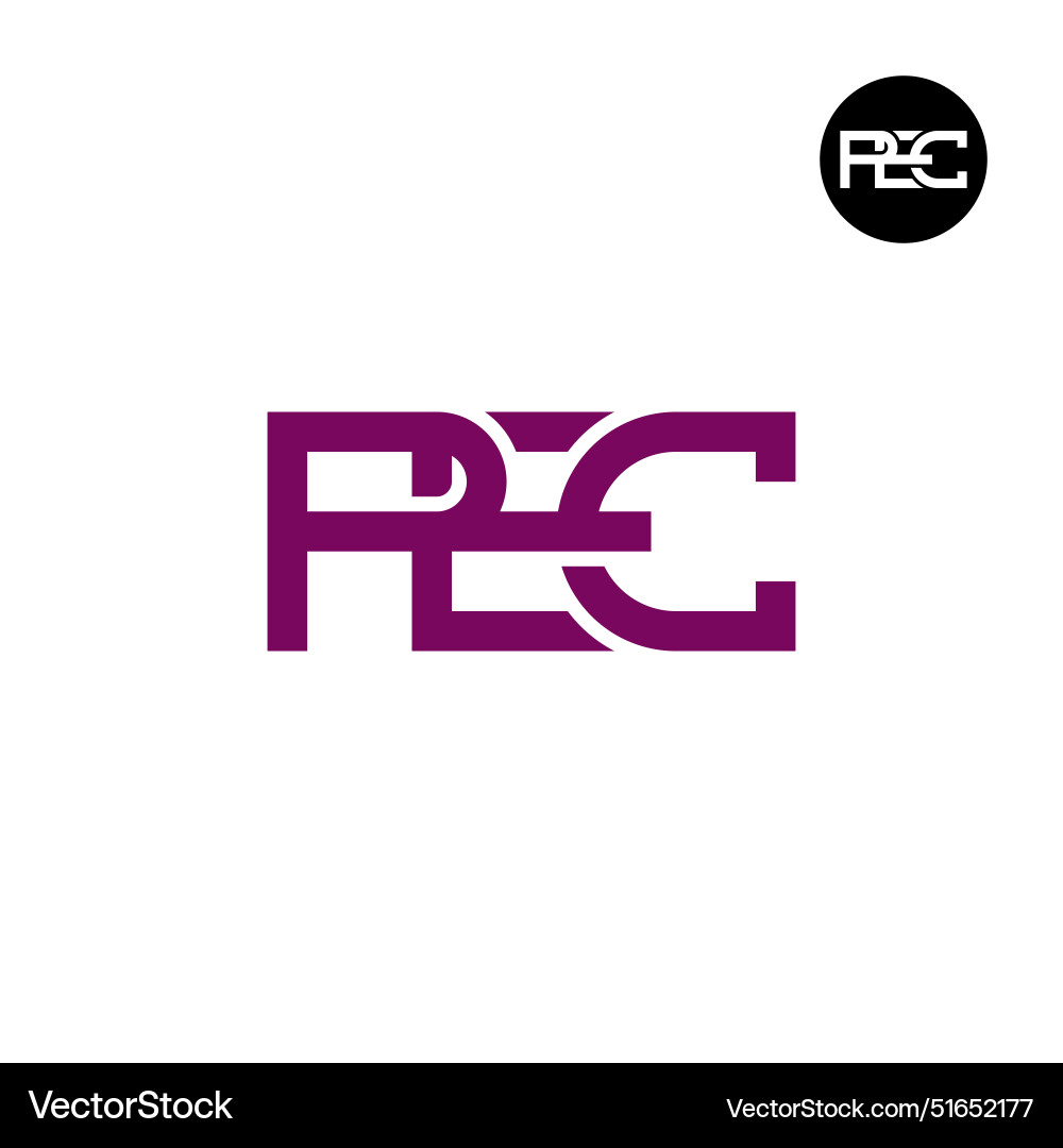 Pec logo letter monogram design Royalty Free Vector Image