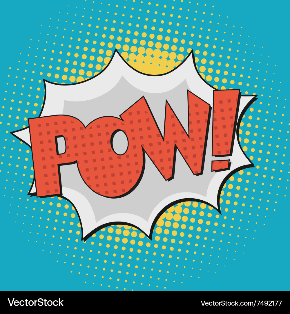Pow comic book bubble text Royalty Free Vector Image