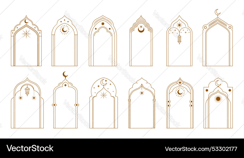 Ramadan Arch & Frame Collection Royalty Free Vector