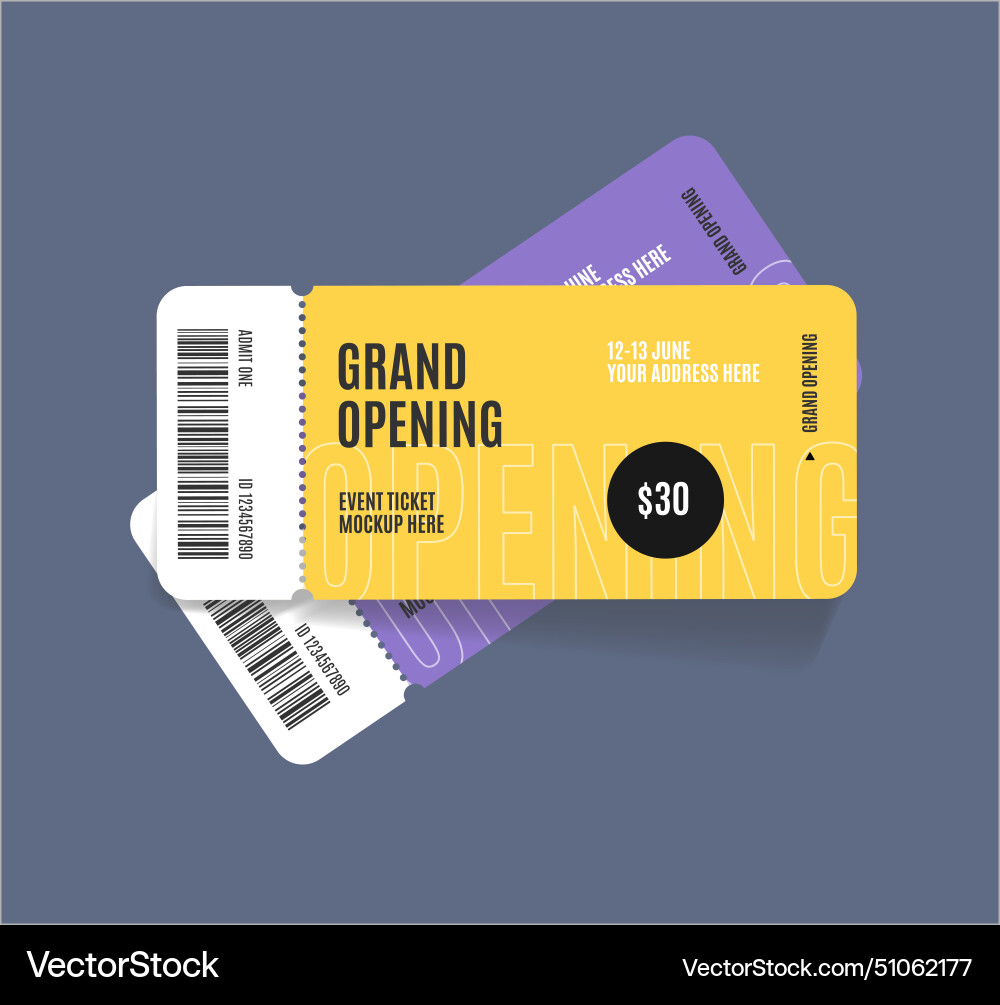 Realistic detailed 3d grand opening event two Vector Image