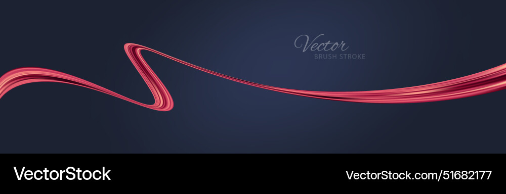 Red flow wave paint brush stroke design Royalty Free Vector