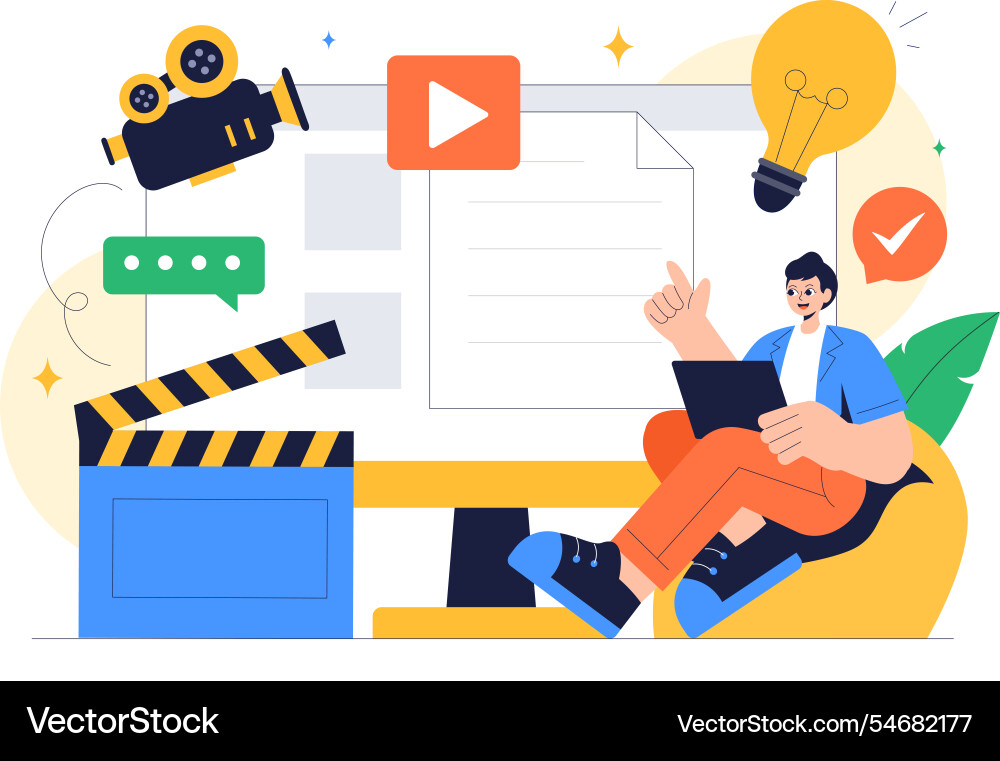 Screenwriter featuring a professional writer Vector Image