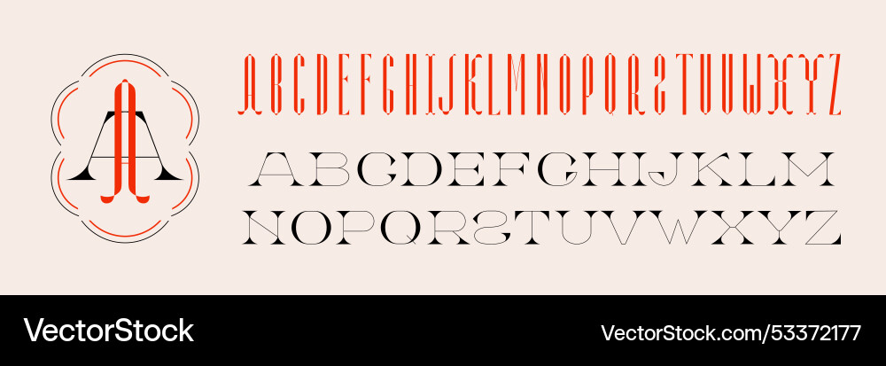 Two letters monogram creation kit elegant vintage Vector Image