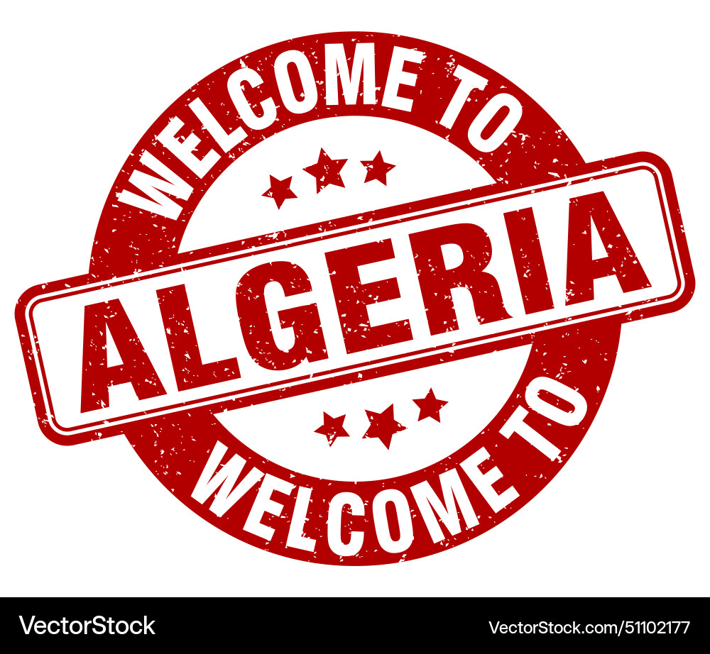 Welcome to algeria stamp round sign Royalty Free Vector