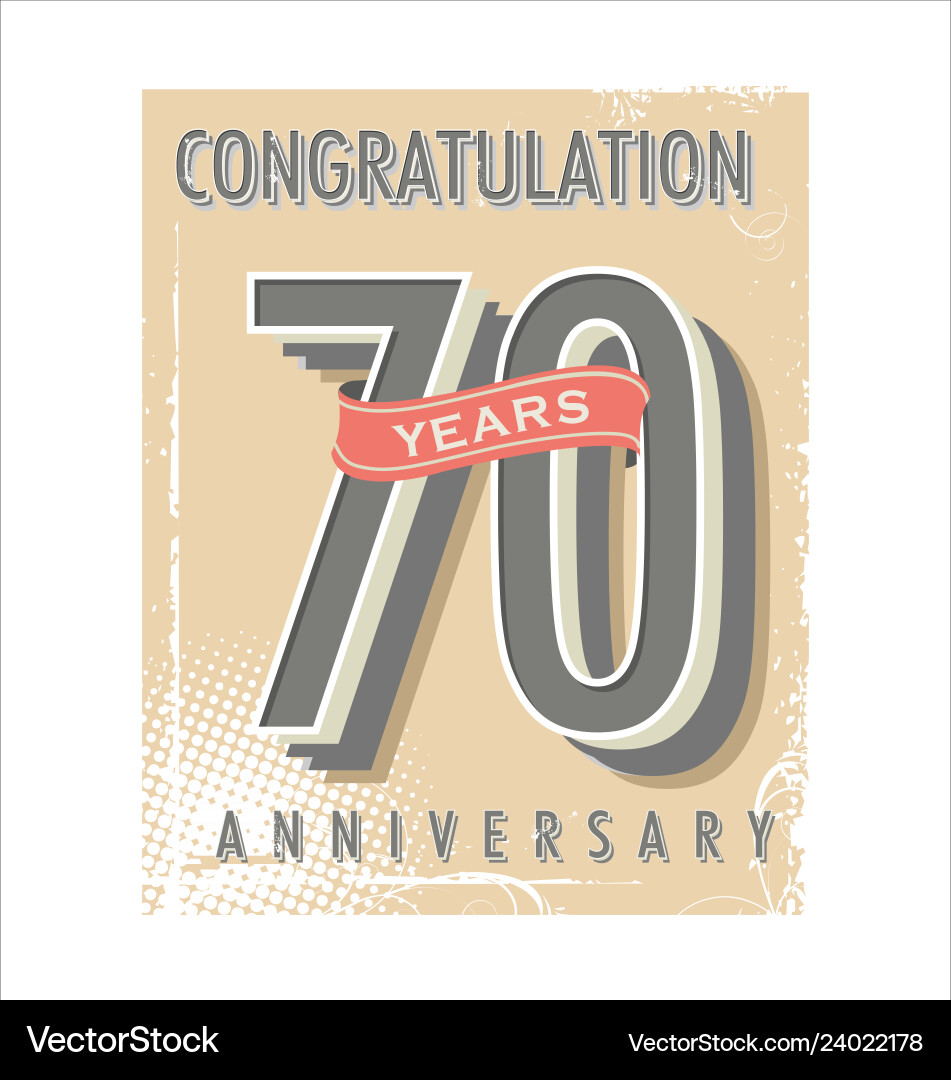 Anniversary banner collection 70 years Royalty Free Vector
