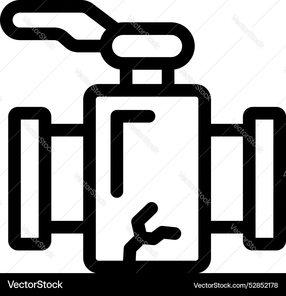 Broken water valve showing plumbing damage icon Vector Image