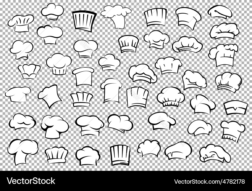 Chef toques and baker hats set Royalty Free Vector Image