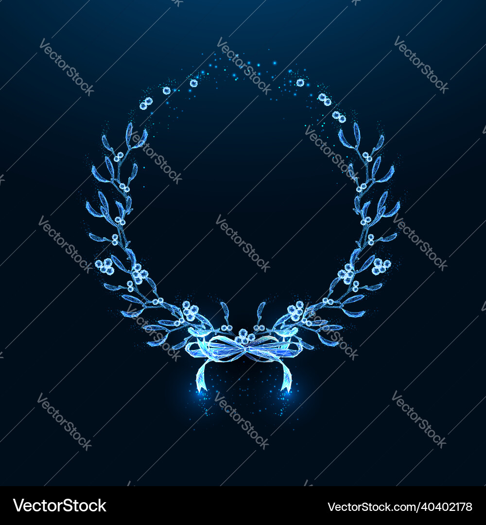 Christmas festive abstract wreath with glowing Vector Image