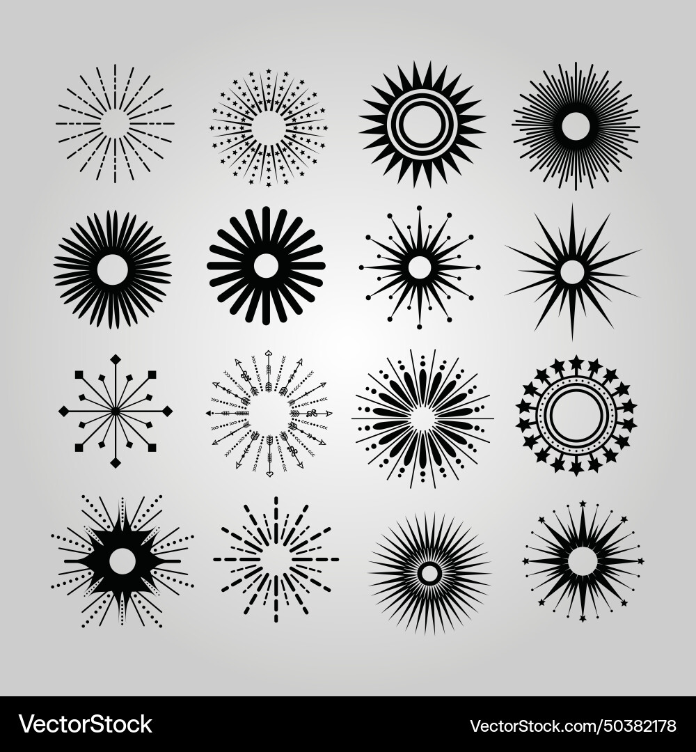 Creative set of black round trendy emblems Vector Image