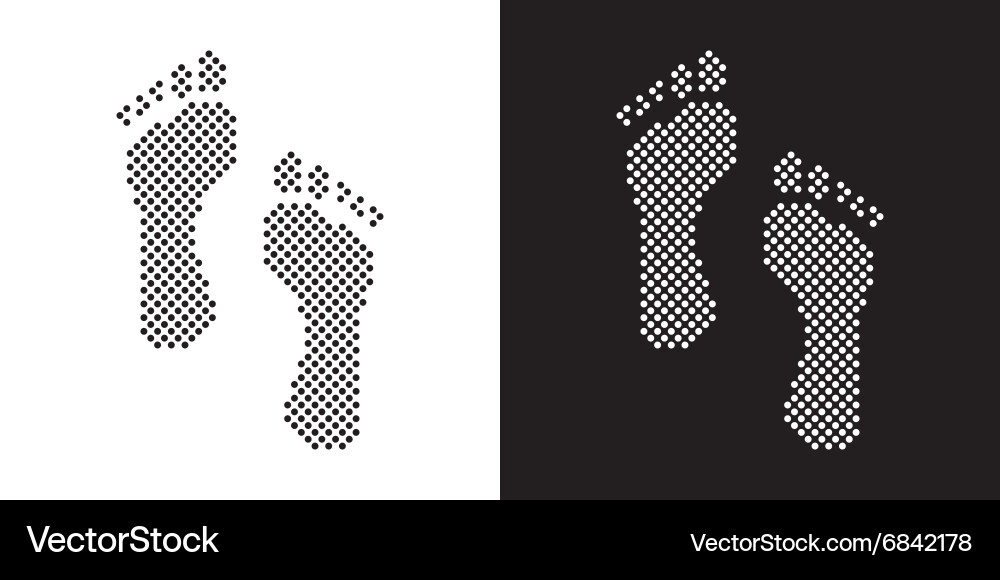 Dotted footprints Royalty Free Vector Image - VectorStock