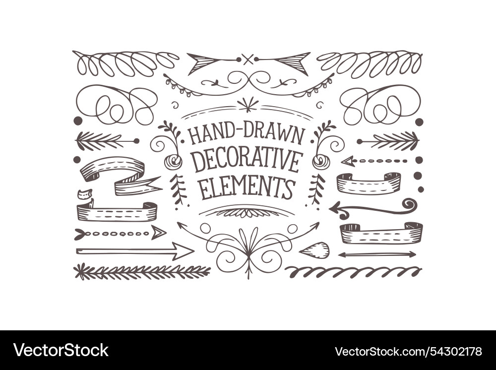 Hand-drawn decorative Royalty Free Vector Image