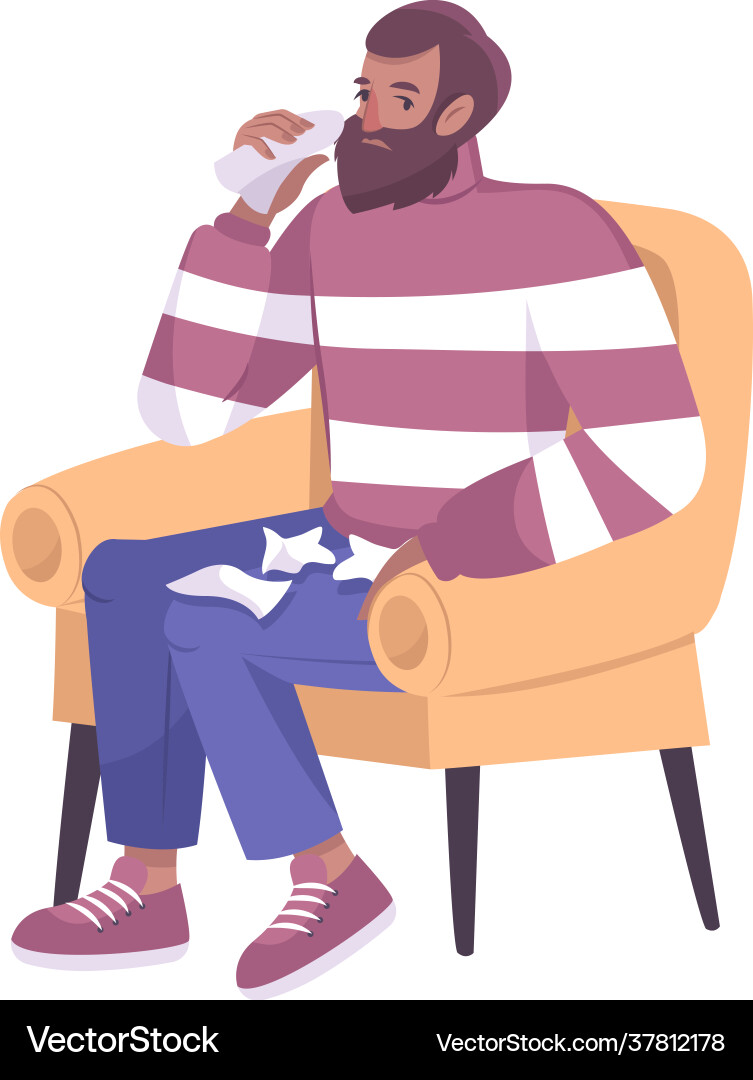 Head got cold composition Royalty Free Vector Image