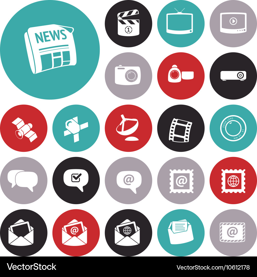 Icons for media Royalty Free Vector Image - VectorStock