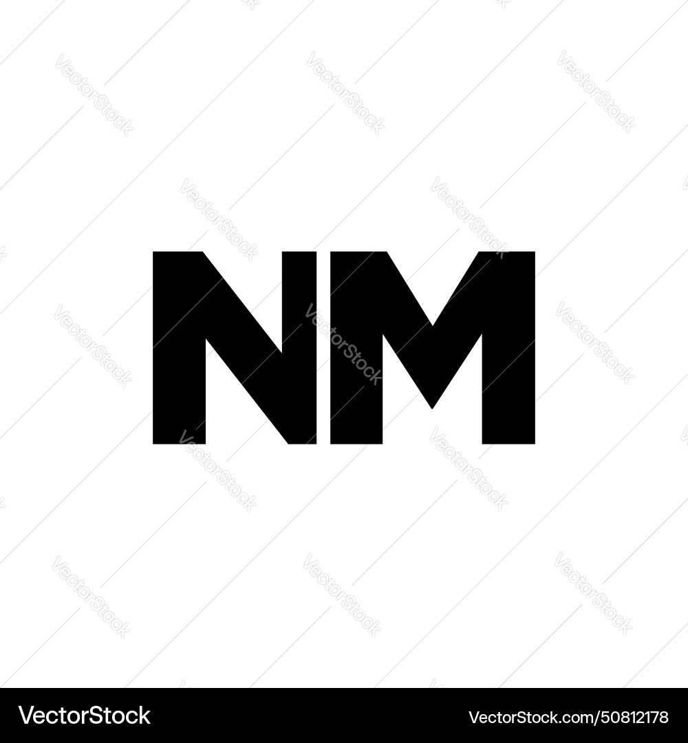 Letter n and m nm logo design template minimal Vector Image
